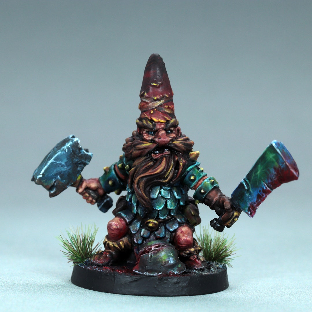Painted Dwarf Warrior Miniature, Painted Dnd Dwarf Miniature, Paint Massive Darkness Dwarf ...