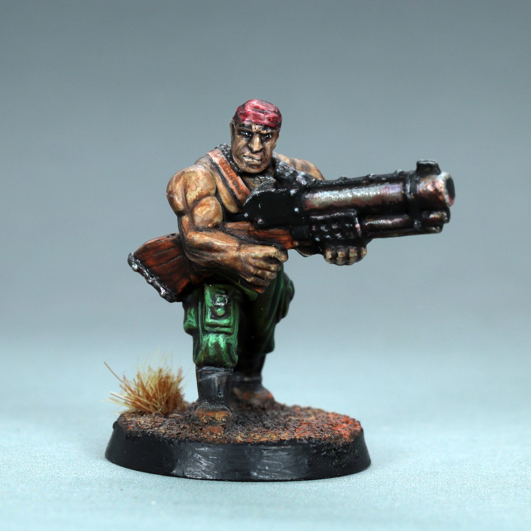 Painted Catachan Jungle Fighter Miniature, Painted Astra Militarum ...