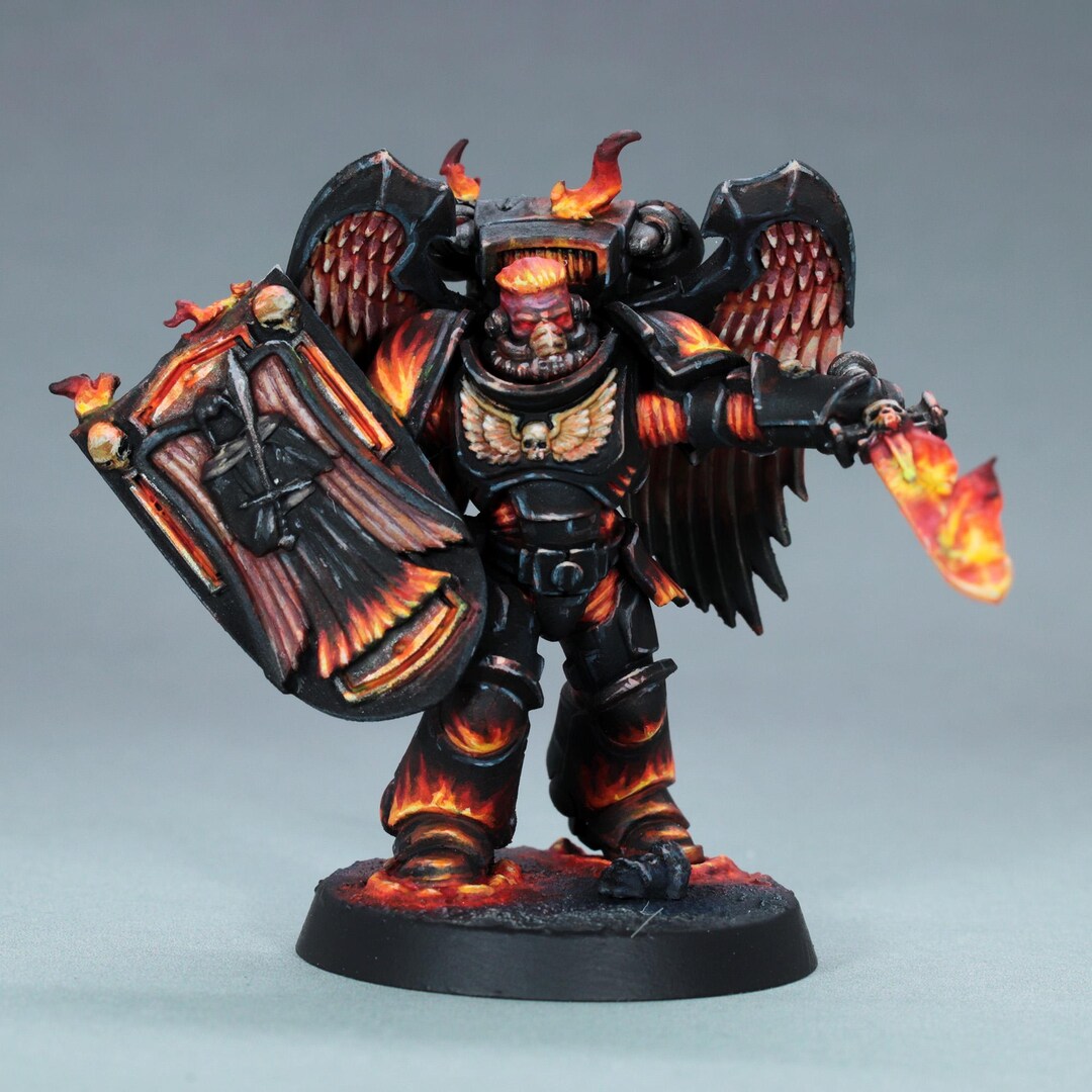 Painted Legion of the Damned Miniature, Painted Chaos Space Marine Lord ...
