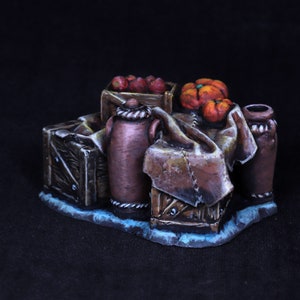 Painted Market Stall Miniature, Painted Dungeons and Dragons Furniture ...