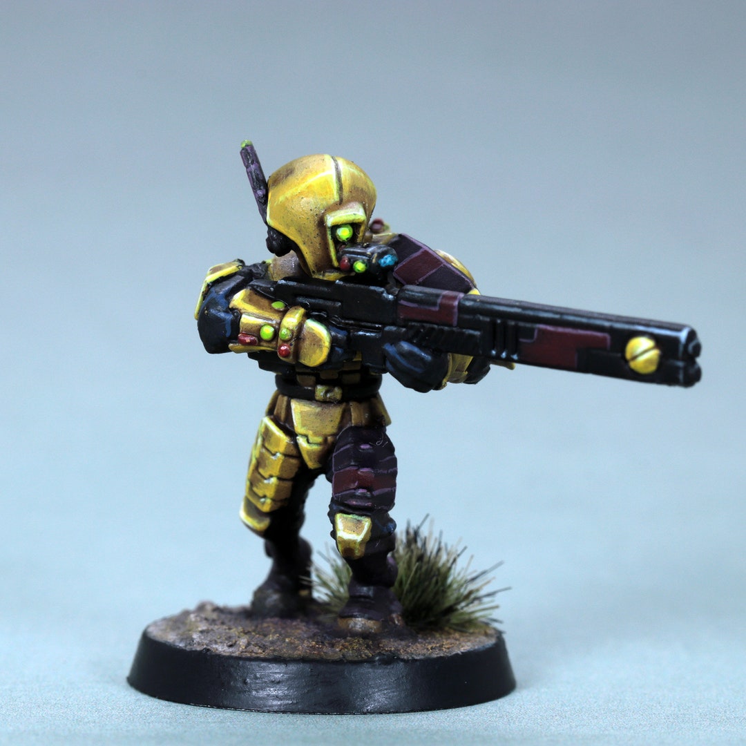 Painted Fire Caste Tau Warrior, Painted Warhammer 40k Tau,painted Tau ...