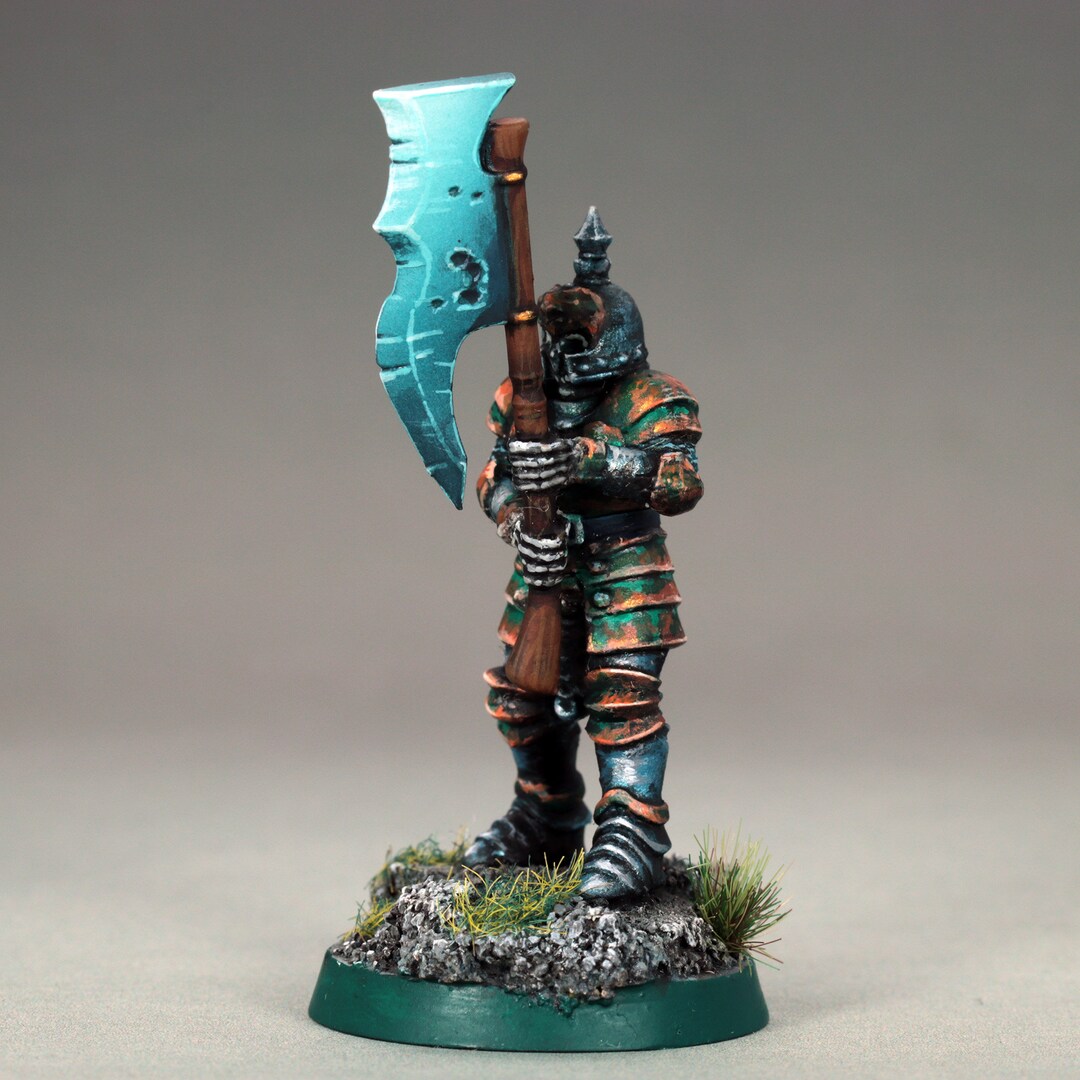 Painted Dnd Skeleton Champion, Paint Skeleton Miniature With Greataxe ...