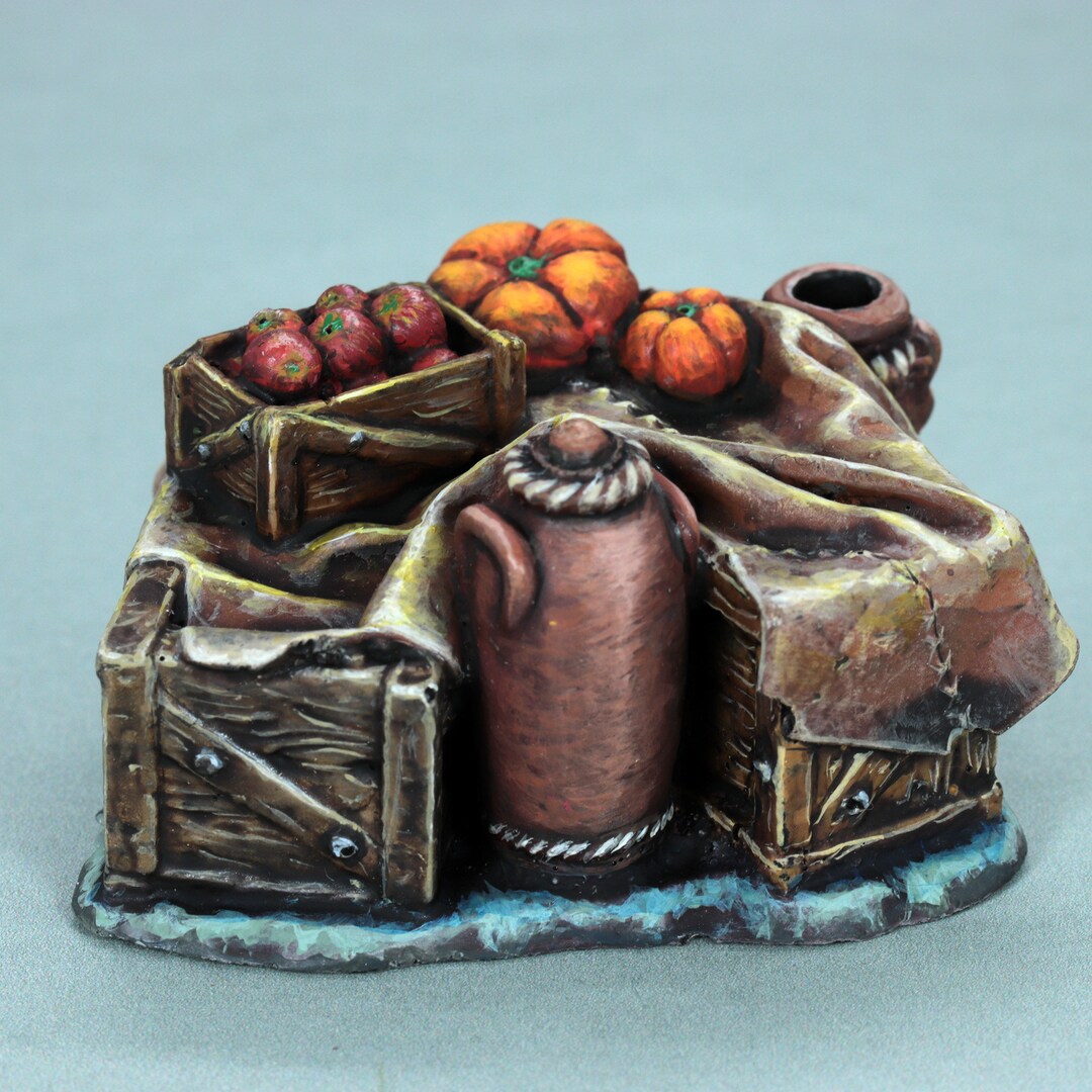 Painted Market Stall Miniature, Painted Dungeons and Dragons Furniture ...