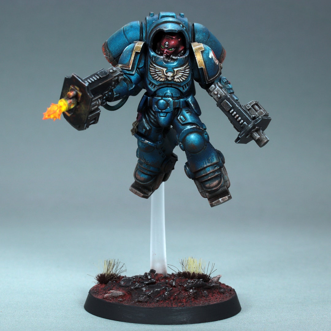 Painted Ultramarine Inceptor Sergeant Miniature,painted Space Marine ...