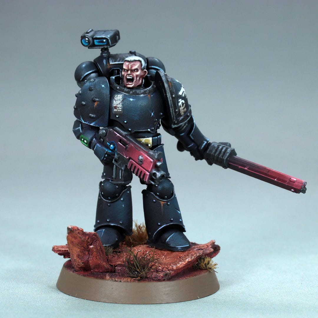Painted Dark Angels Sergeant Miniature, Painted Dark Angels Horus ...