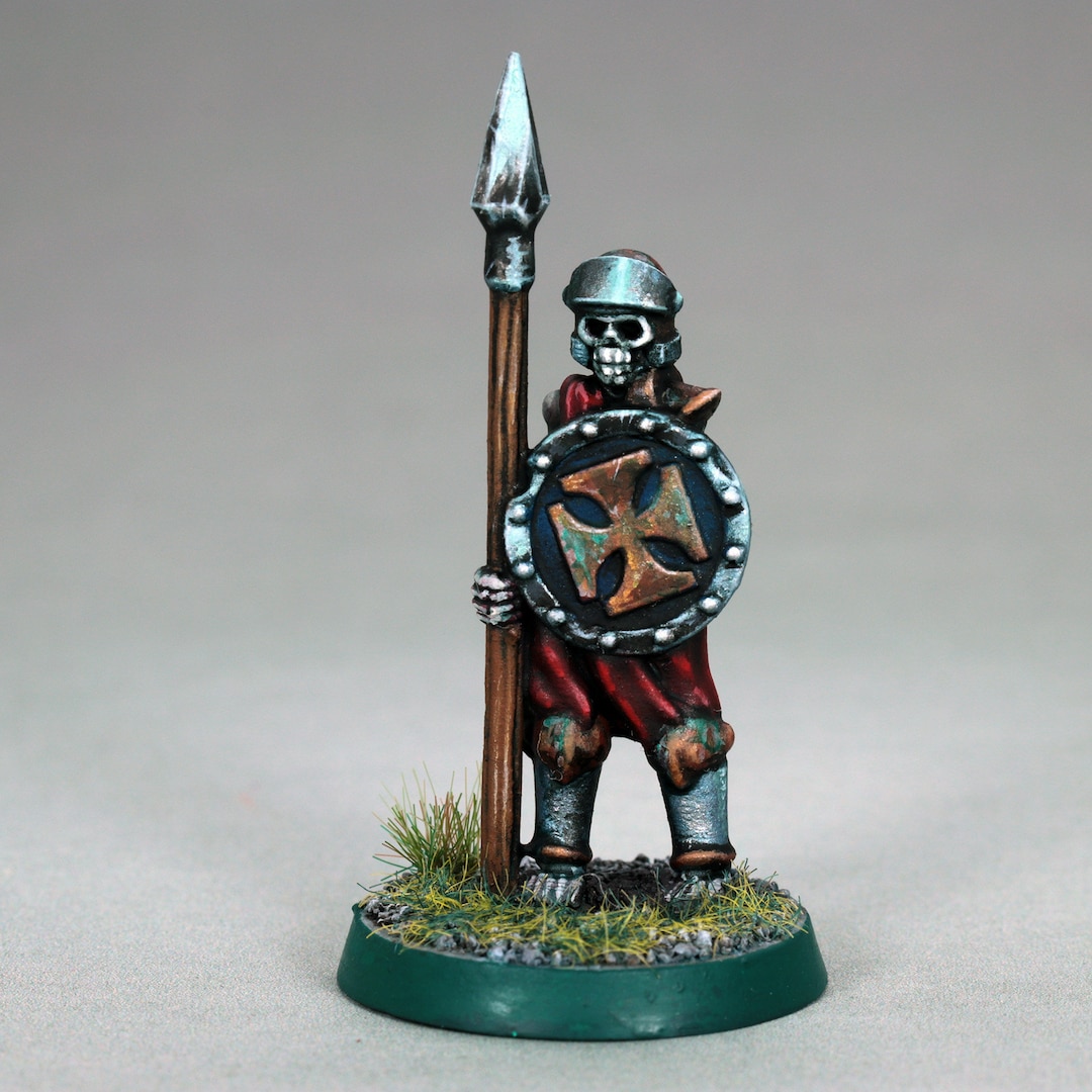 Painted Dnd Skeleton Guard Miniature, Paint Skeleton With Spear and ...