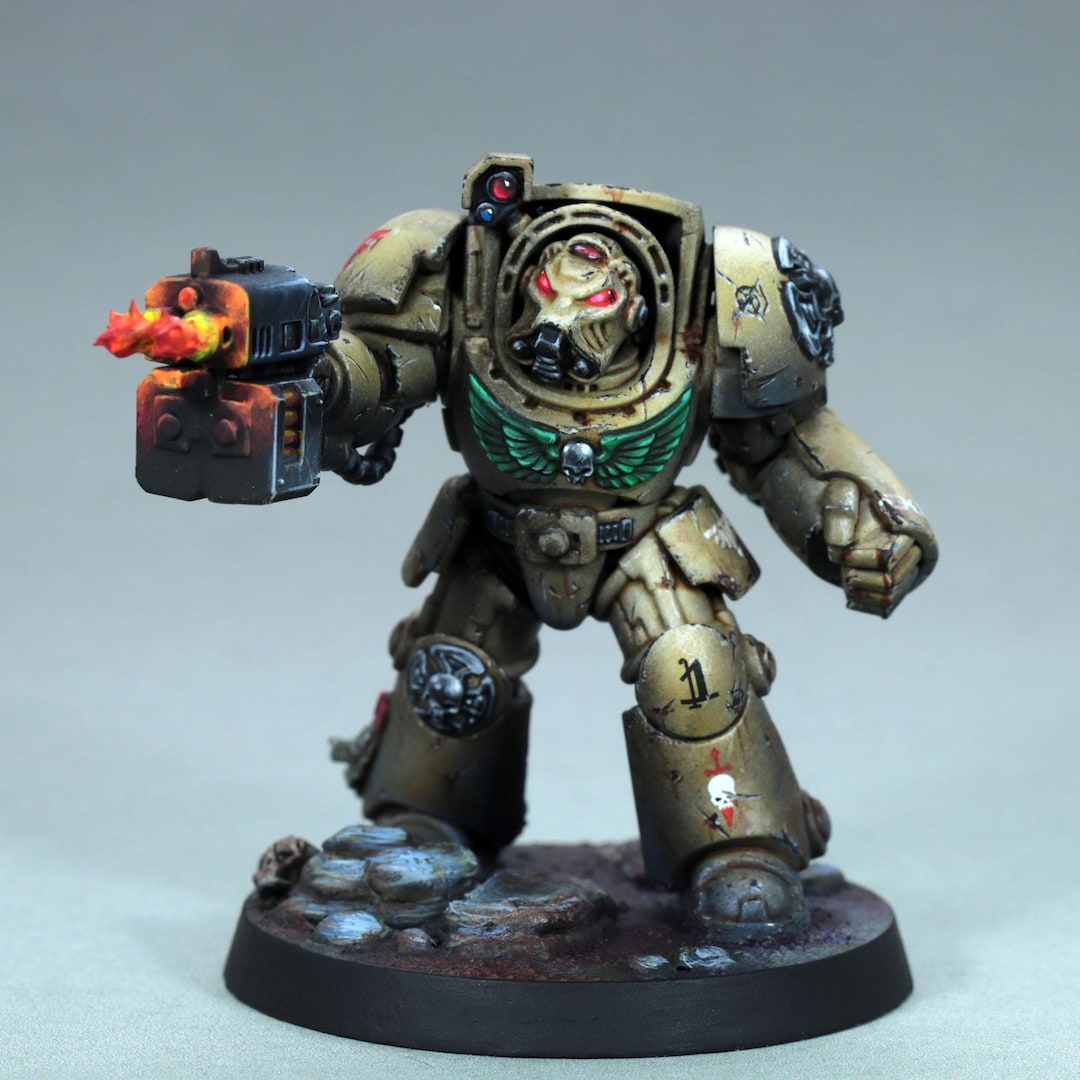 Painted Deathwing Terminator Miniature, Painted Dark Angels Terminator ...