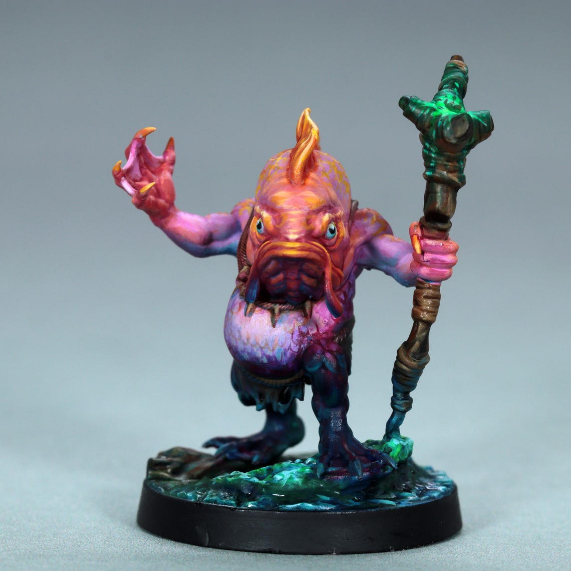 Painted Kuo-toa Fighter Miniature, Painted Triton Miniature, Painted ...