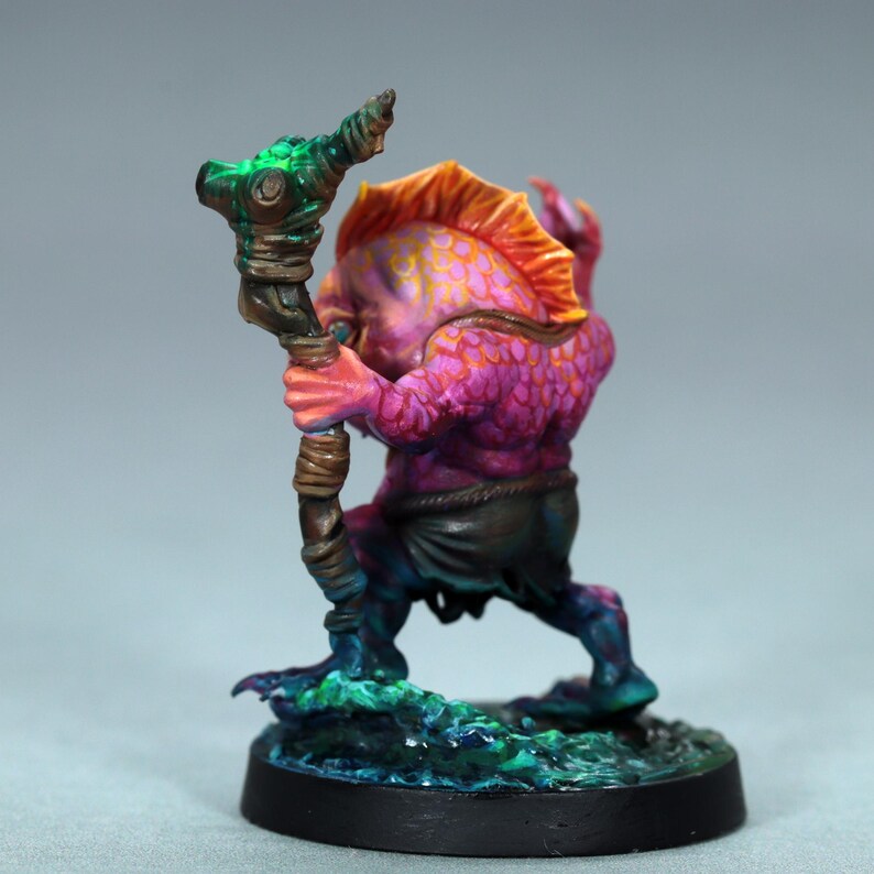 Painted Kuo-toa Fighter Miniature, Painted Triton Miniature, Painted ...