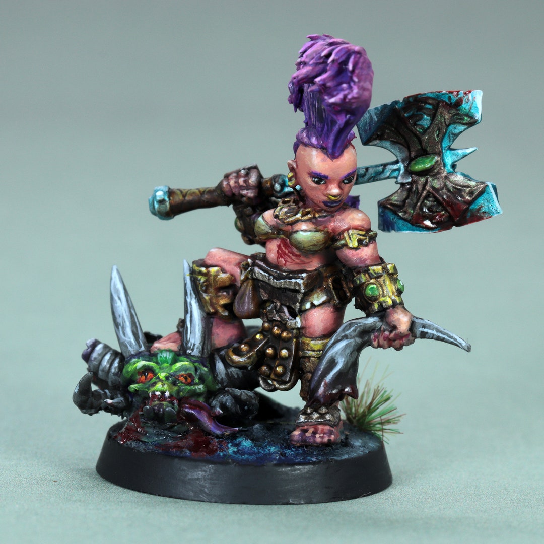Painted Dnd Female Dwarf Warrior Miniature,painted Female Dwarf ...
