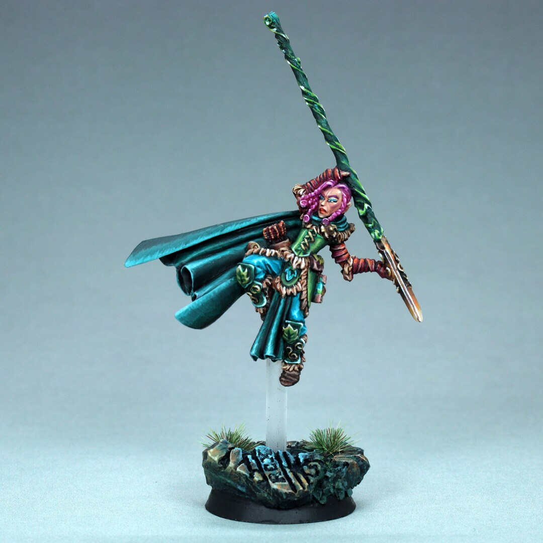 Painted Elf Bard Miniature, Painted Elf Druid Miniature, Painted D&D ...