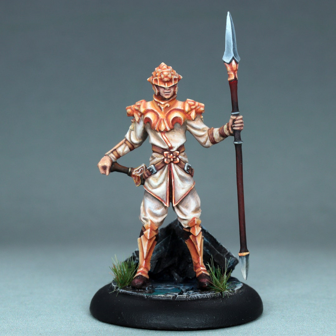 Painted Paladin Miniature, Painted Spearman Miniature, Painted Lancer ...