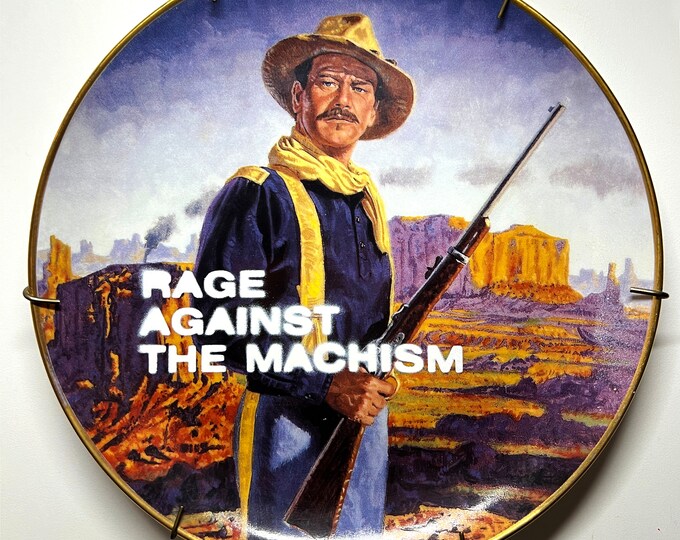 Western Plate With RAGE AGAINST THE Stencil - Etsy