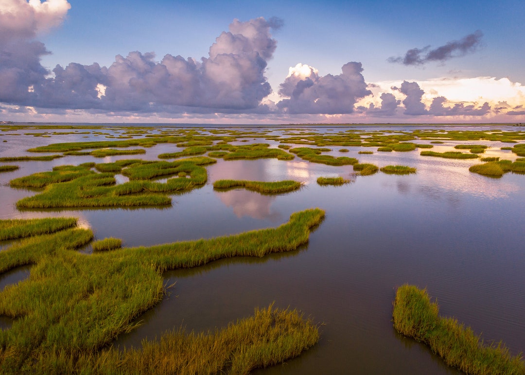 Texas Marsh Print | Coastal Landscape Photography, Aerial Wall Art - Etsy