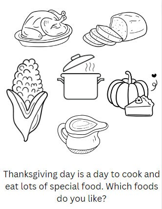 Thanksgiving Printable Coloring Story Book - Etsy