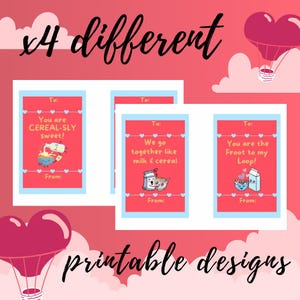 Printable Valentine’s Day Cereal Labels- Round & Rectangle - Etsy