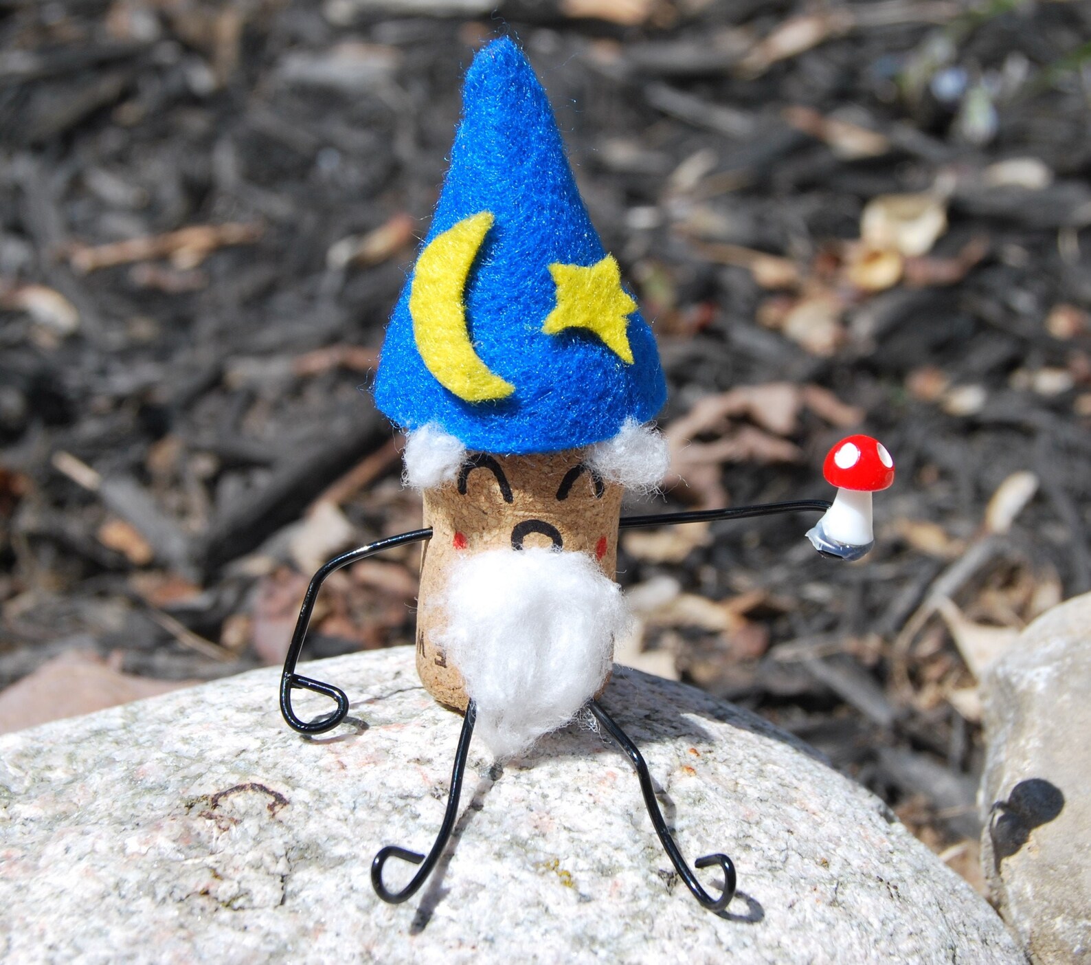 Handmade Upcycled Wine Cork Mushroom Wizard - Etsy