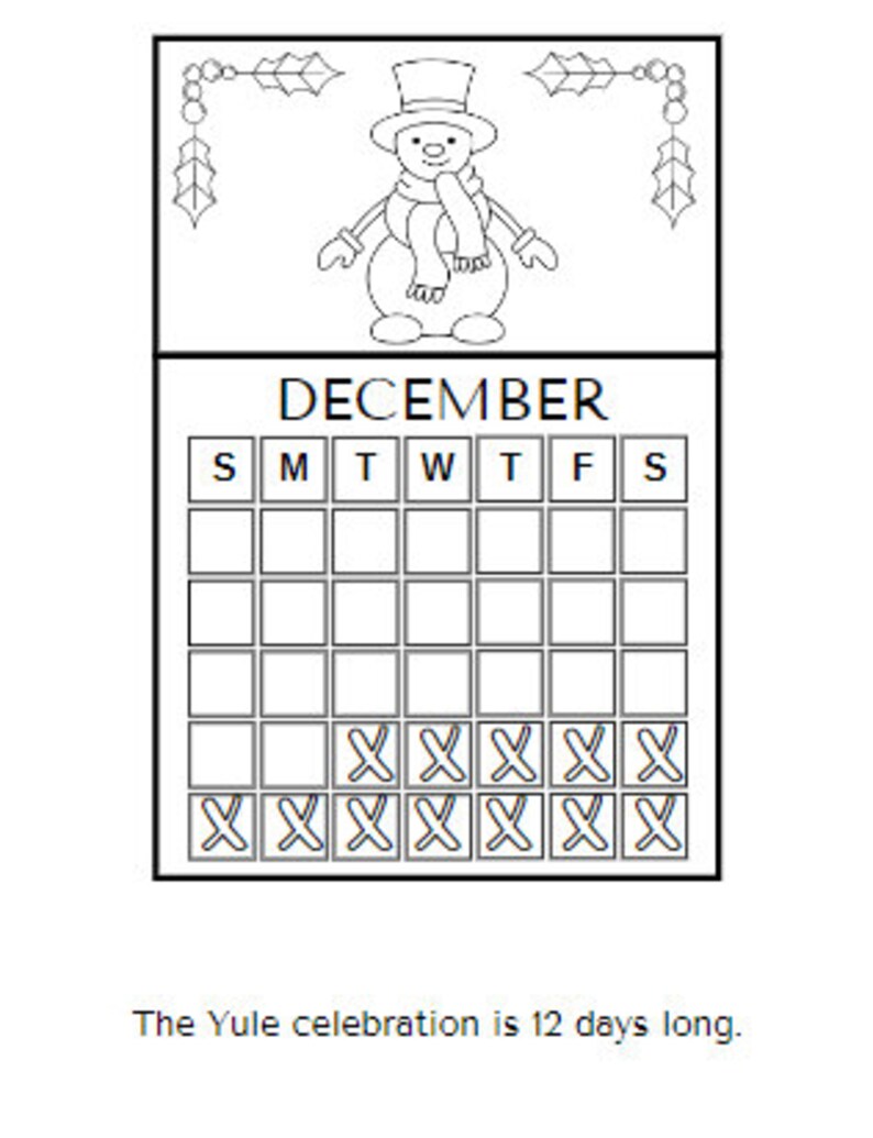 Yule Printable Coloring Story Book - Etsy