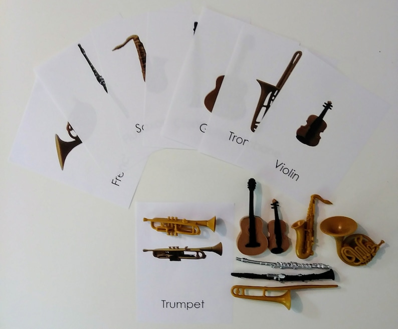 Monetessori Printable Figure Matching Flash Cards Safari Toob Musical ...