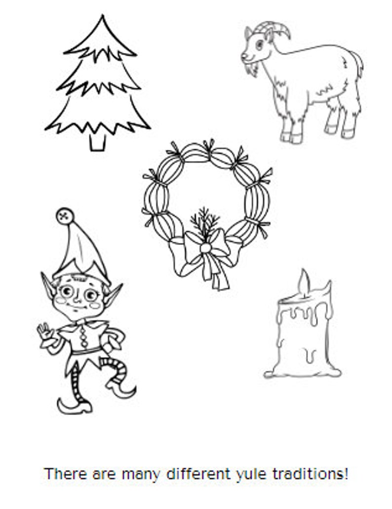 Yule Printable Coloring Story Book - Etsy