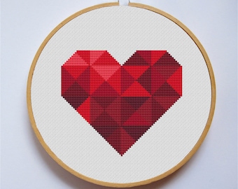 Heart Cross Stitch | Etsy