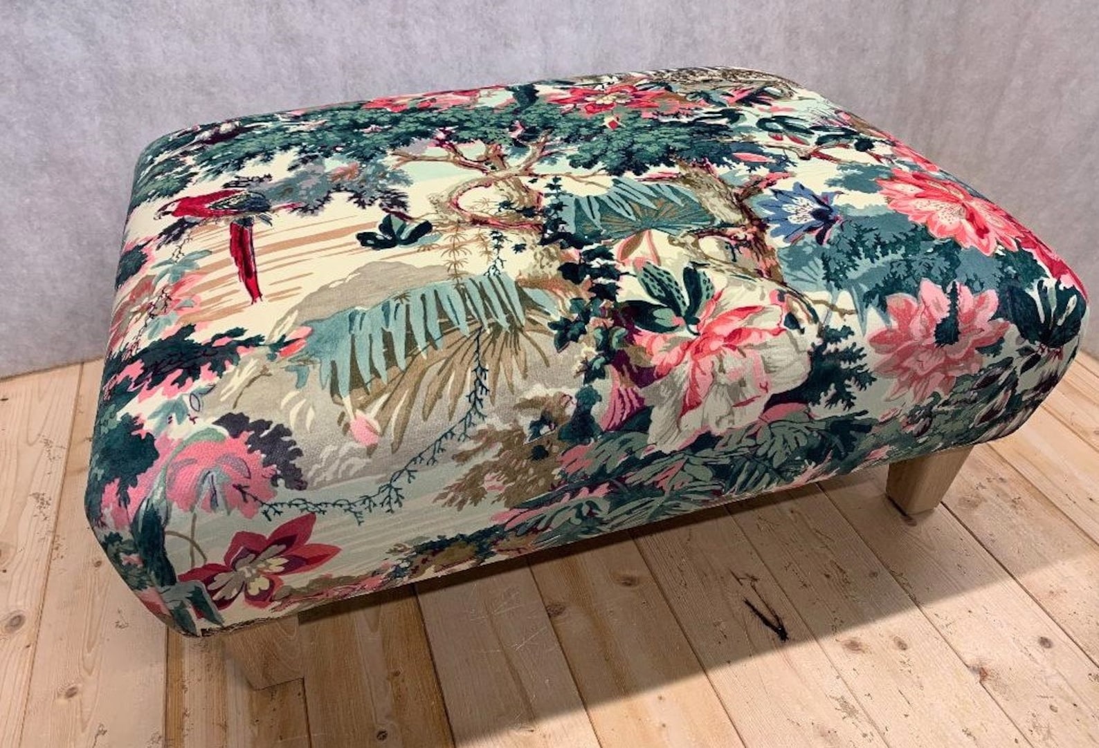 NEW Large Footstool in Linwood Jungle Rumble / Leopard | Etsy UK