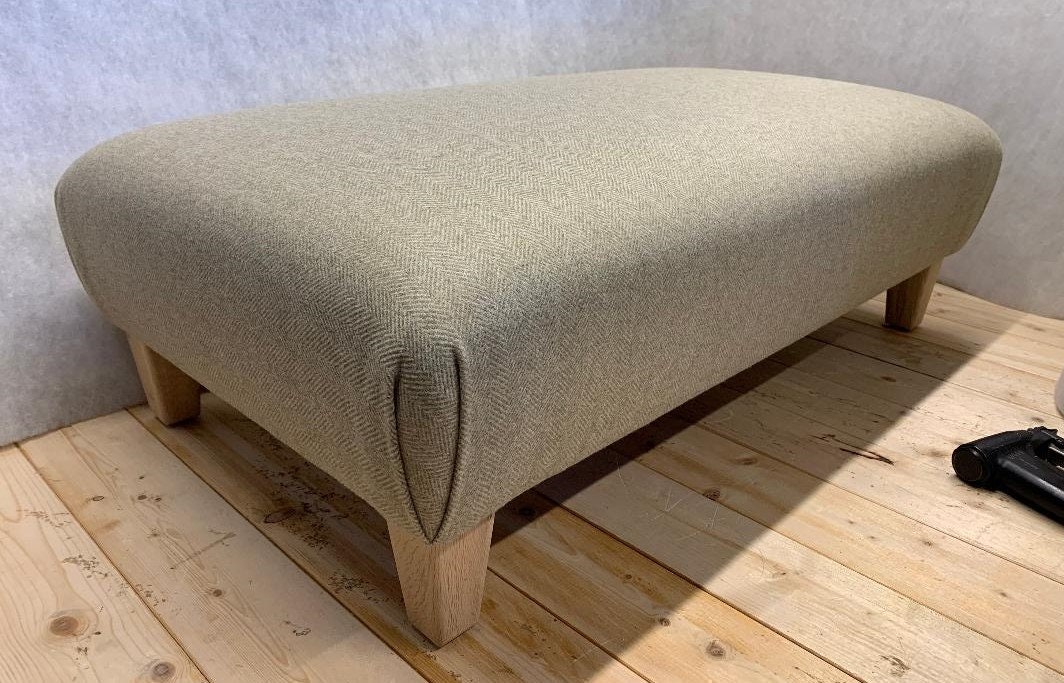 New Handmade Footstool in Any Abraham Moon 100% Wool Fabric. Choose ...