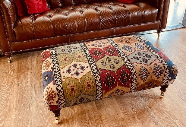 NEW Handmade Footstool in Warwick Anthropology Fabrics, 3 Colourways, 4 ...