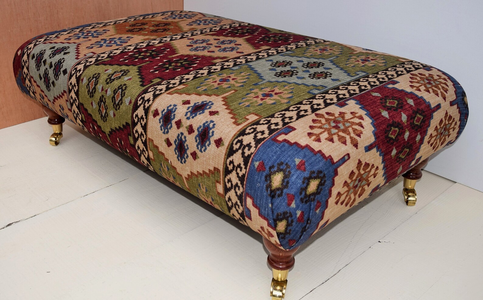 NEW Handmade Footstool in Warwick Anthropology Fabrics, 3 Colourways, 4 ...