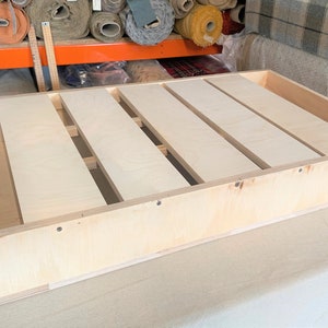 New Handmade Footstool in Abraham Moon's 100% Wool Skye Raspberry ...