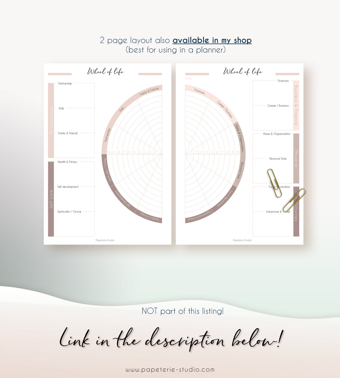 Goal Setting Exercise With WHEEL of LIFE Printable Level 10 - Etsy