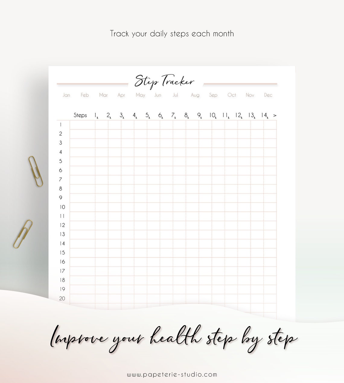Printable STEP TRACKER for Your Planner or Bullet Journals by ...