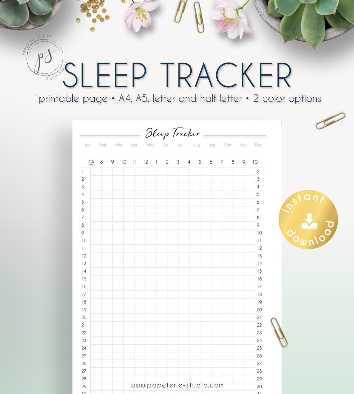 Printable SLEEP TRACKER for Your Planner or Bullet Journals by ...