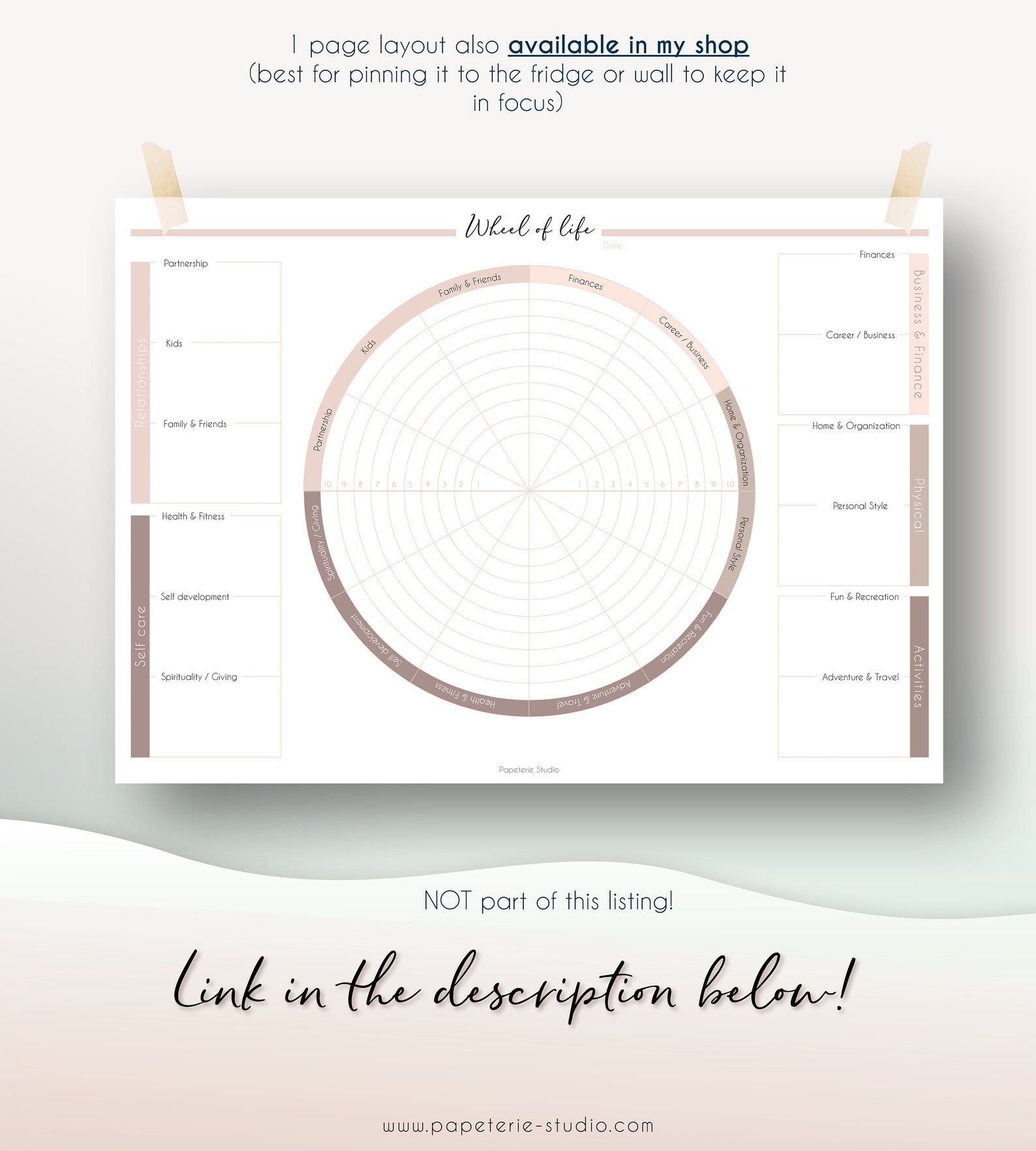 Wheel of Life Worksheet, Wheel of Life Template, Printable Planner ...