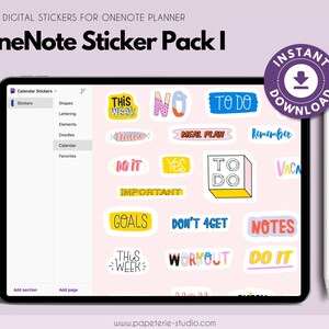 Onenote Digital Stickers, Daily Planner Stickers, Pre-cropped, Calendar ...