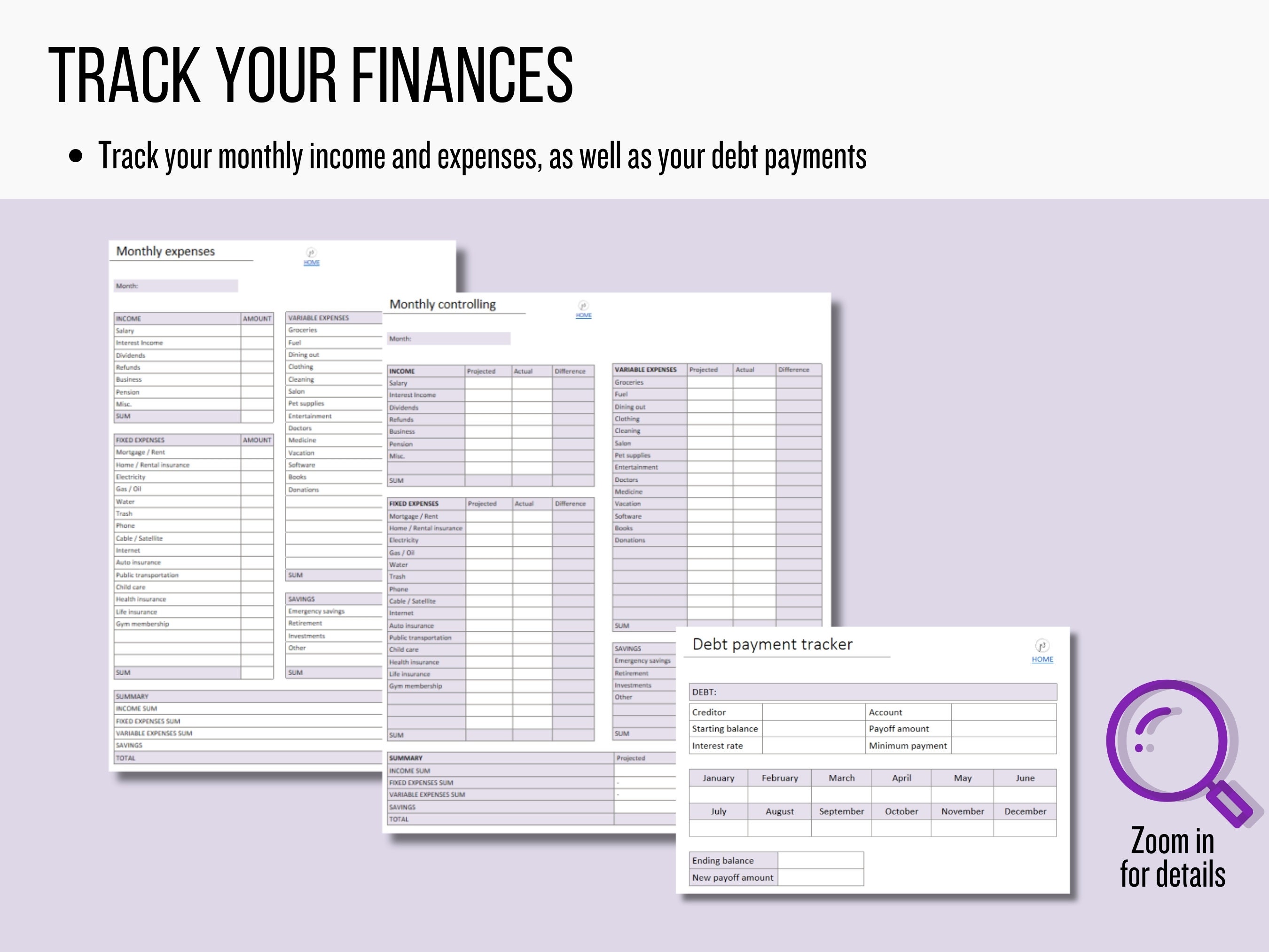 Onenote Financial Templates for Budgeting, Expense Tracking, Bill ...