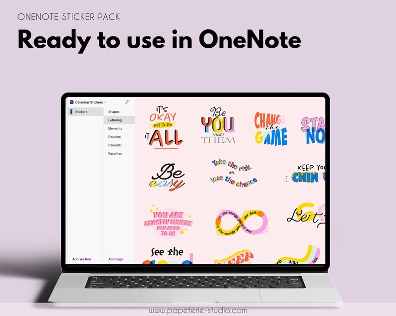 Onenote Digital Stickers, Daily Planner Stickers, Pre-cropped, Calendar ...