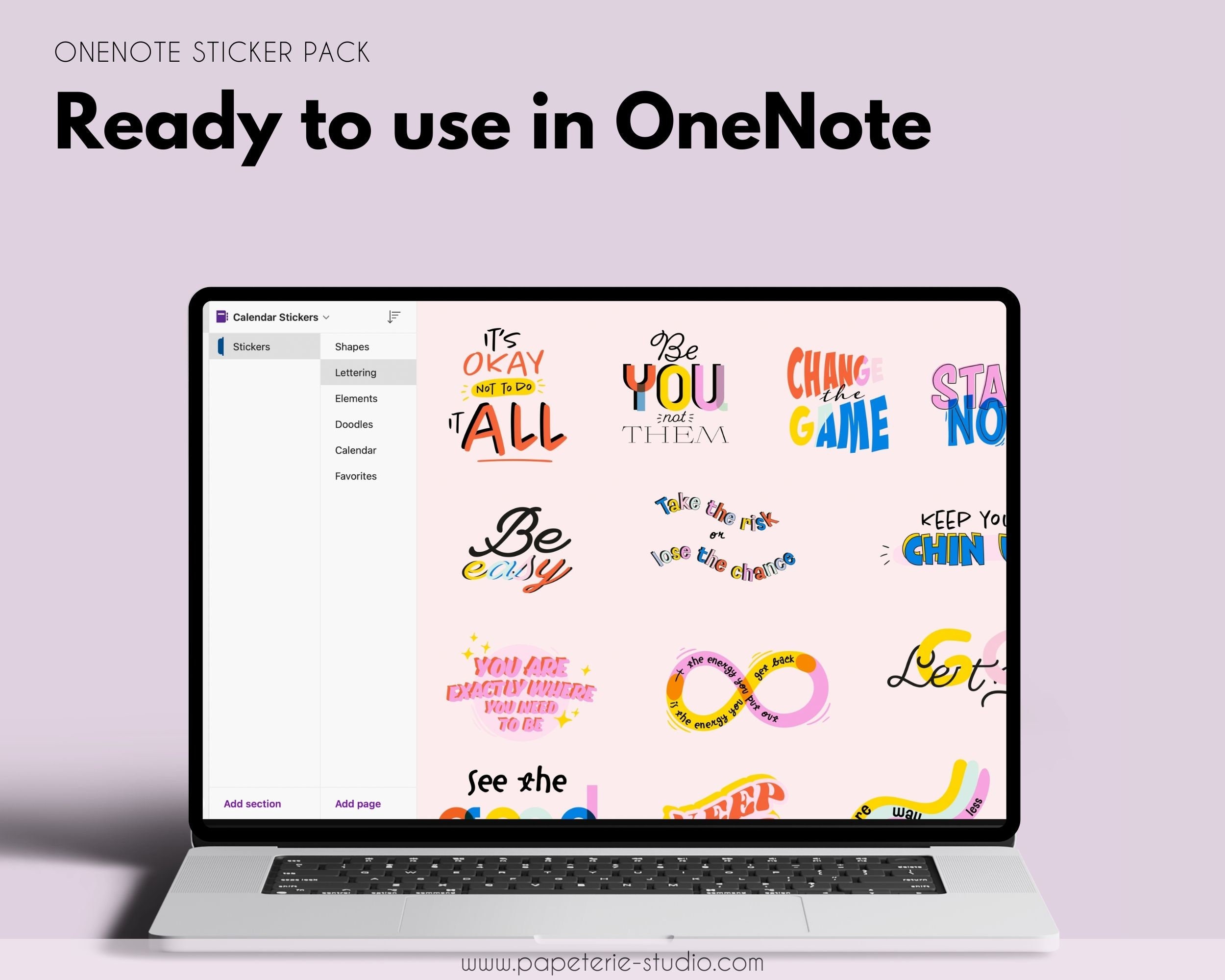 Onenote Digital Stickers, Daily Planner Stickers, Pre-cropped, Calendar ...