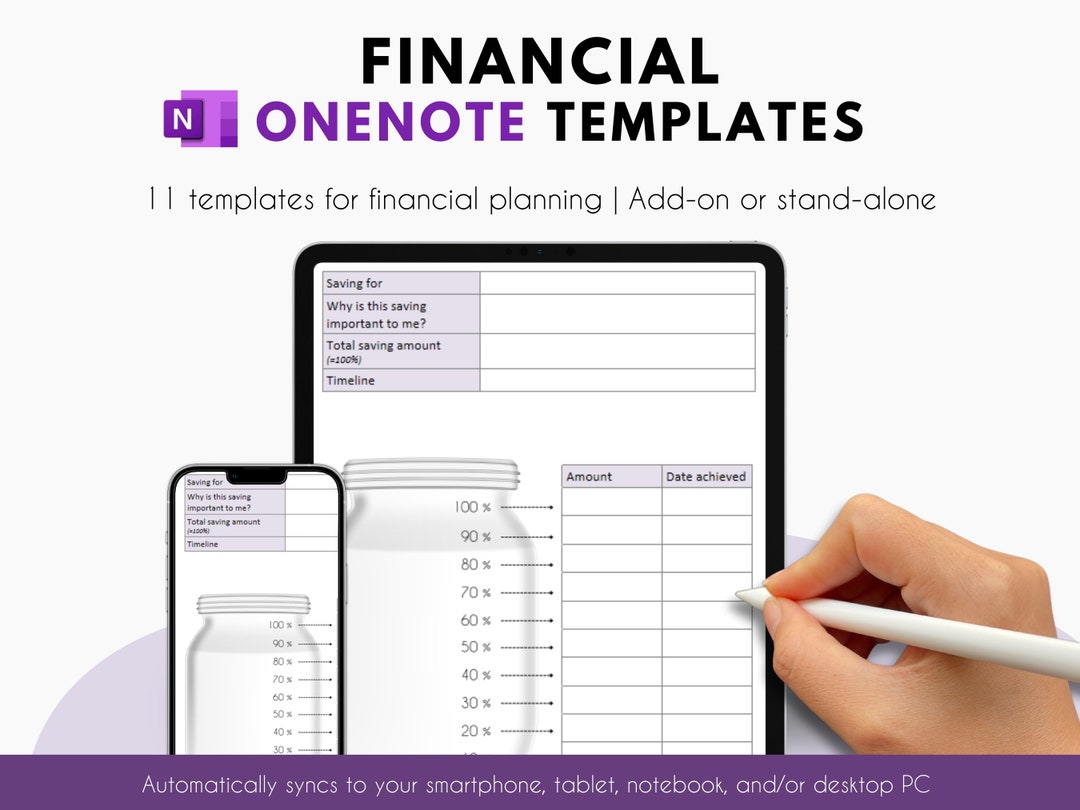 Onenote Financial Templates for Budgeting, Expense Tracking, Bill ...