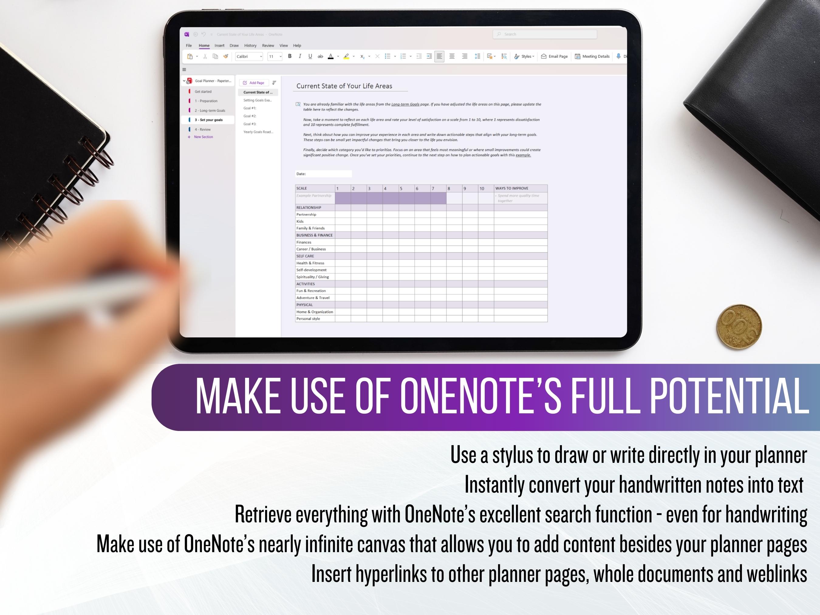 Digital Onenote Planner Bundle for ADHD: Achieve Your Goals in 2025 - Etsy