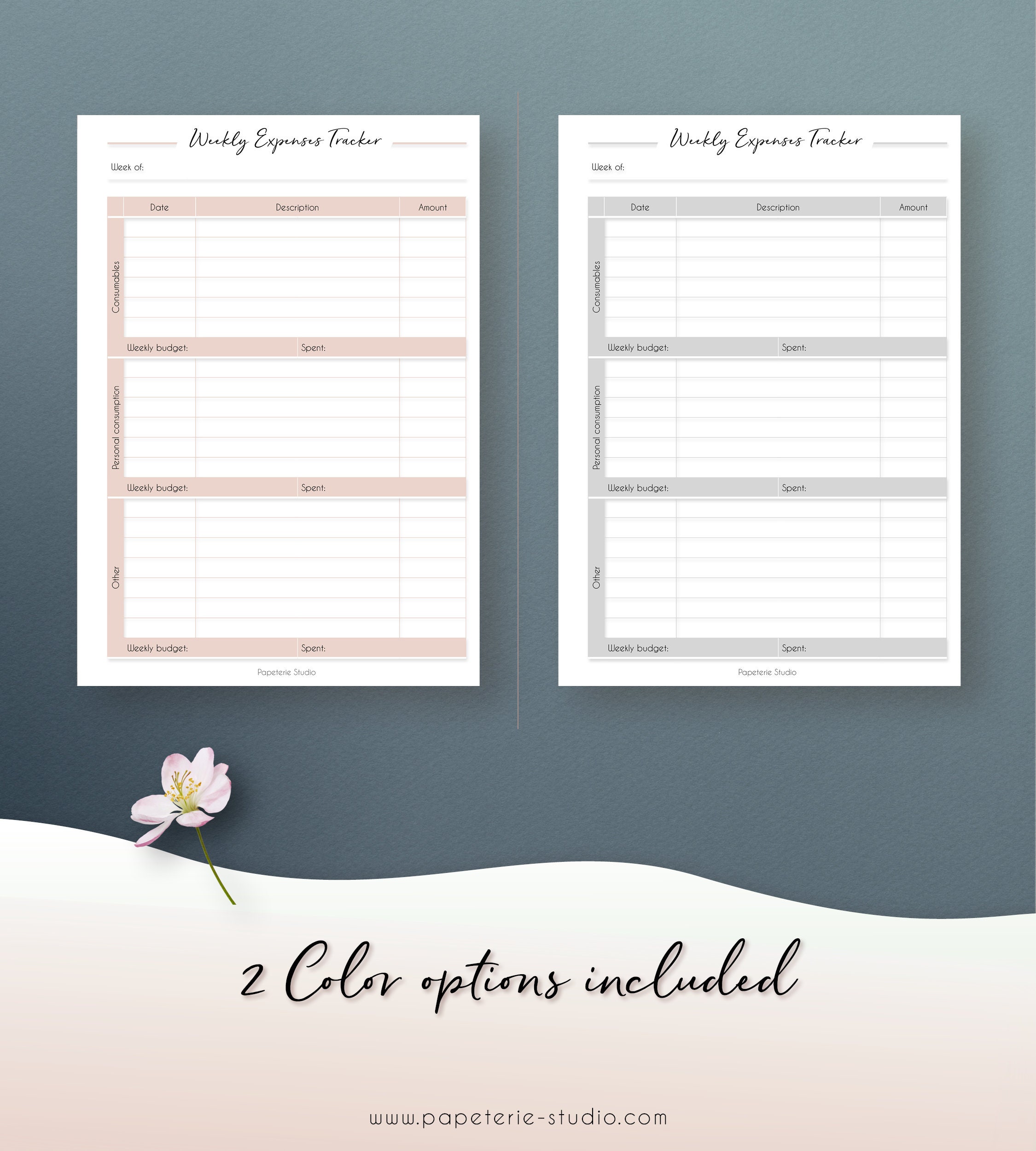 WEEKLY EXPENSES TRACKER Printable | Weekly Spending Log | Insert for ...