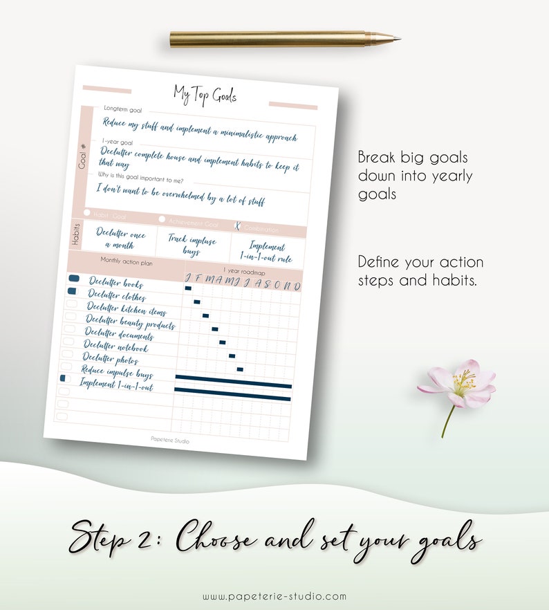 GOAL PLANNER Printable Goal Planner Bundle Daily Weekly - Etsy