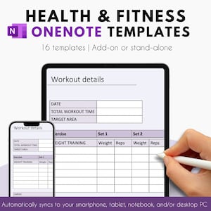 Onenote Health and Fitness Templates: Track, Plan, & Crush Your Health ...