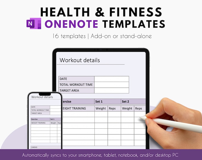 Onenote Health and Fitness Templates: Track, Plan, & Crush Your Health ...