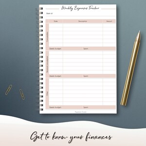 WEEKLY EXPENSES TRACKER Printable | Weekly Spending Log | Insert for ...