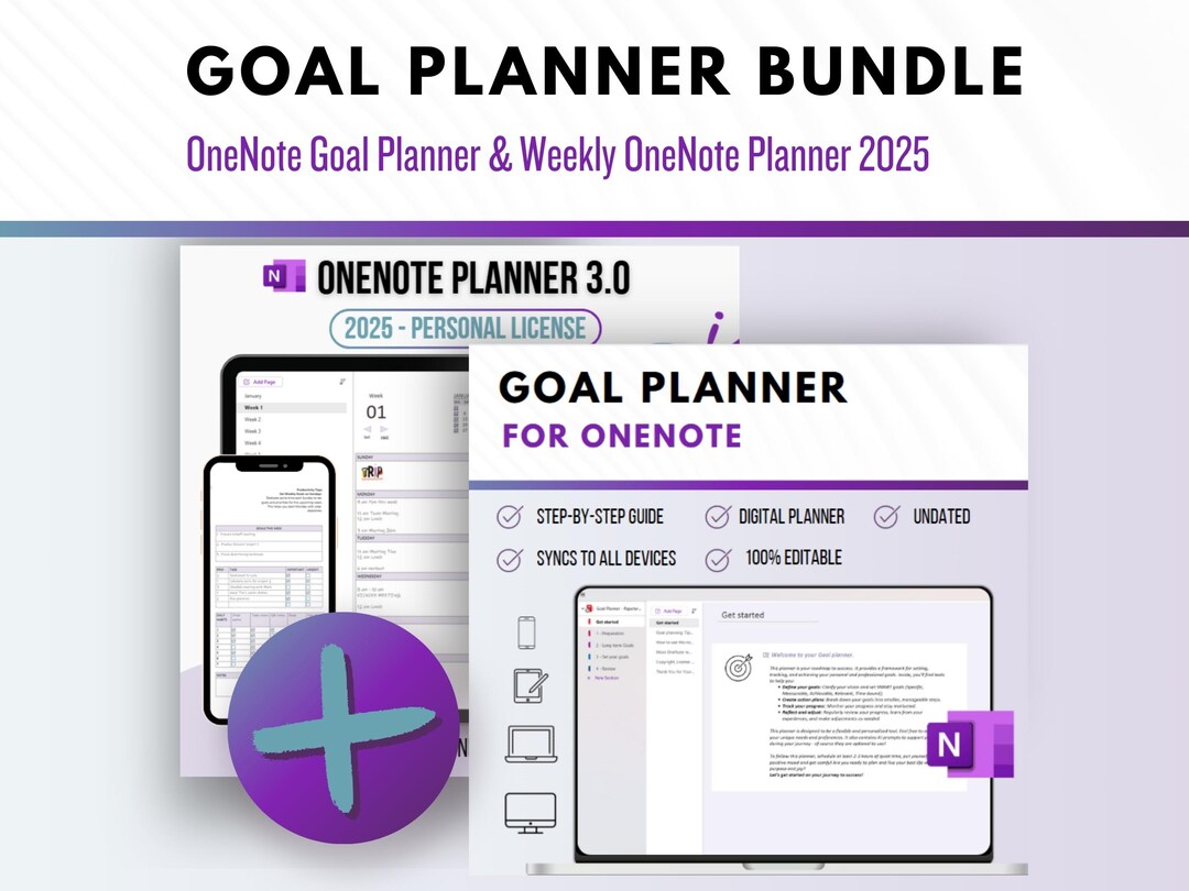 Digital Goal Planner Bundle for Onenote: Goal Planner + Weekly Planner ...