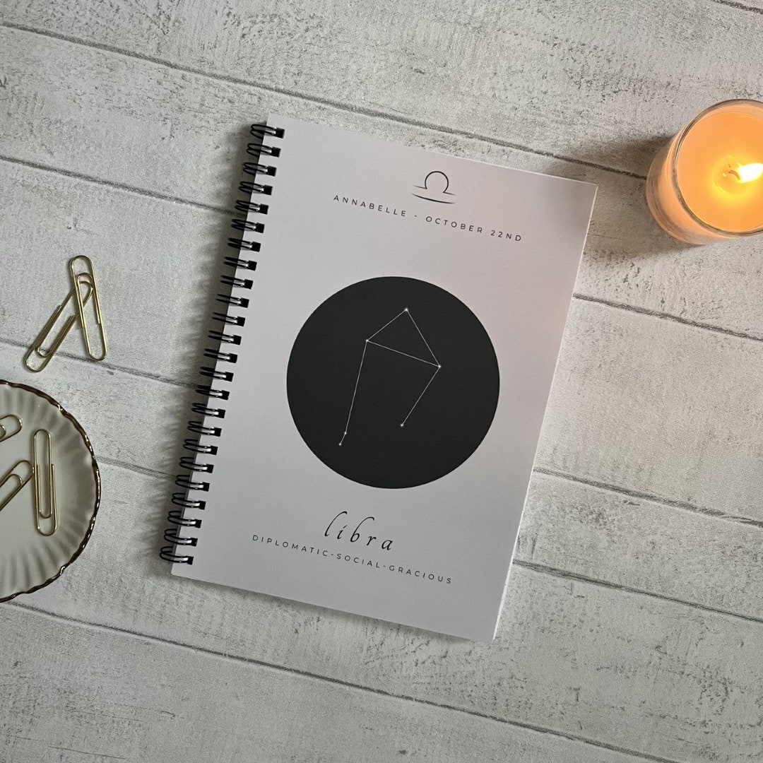 Personalised Zodiac Spiral Notebook - Journal - Horoscope - Astrology ...