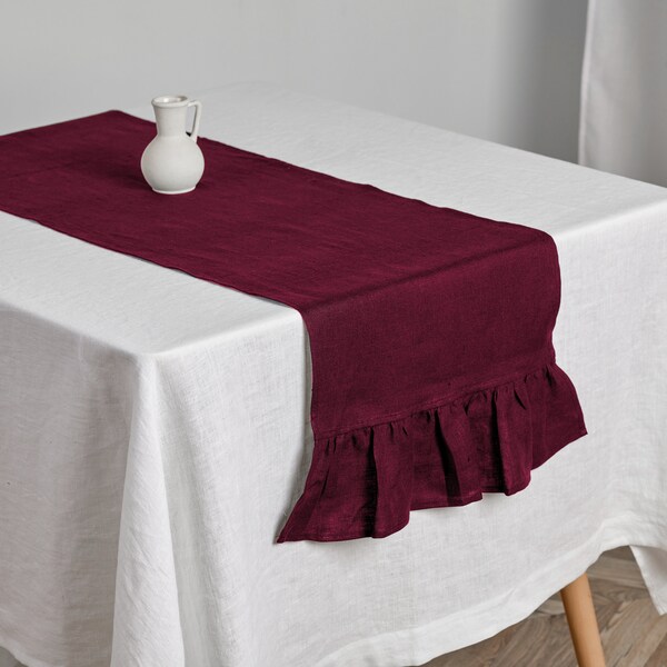 Burgundy Table Runner - Etsy