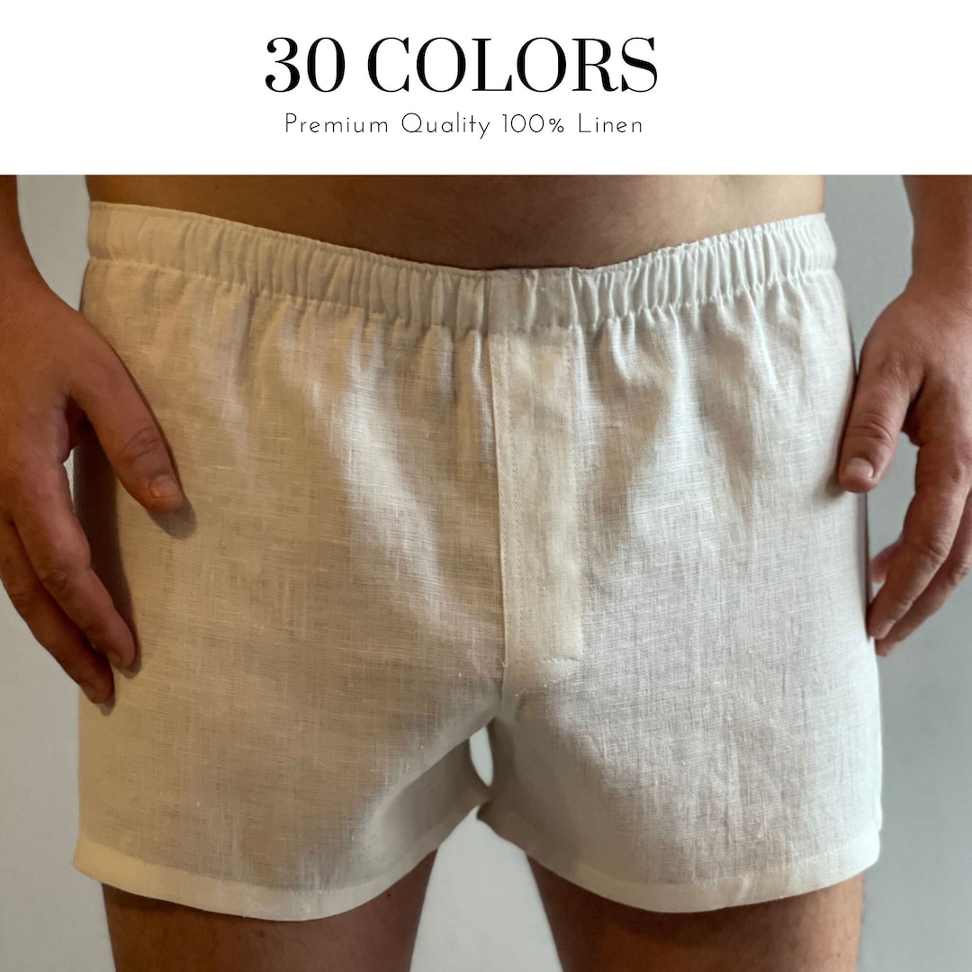 Linen Boxer Underwear for Men White Shorts 3/5/7 Pack Men's Boxers Set ...