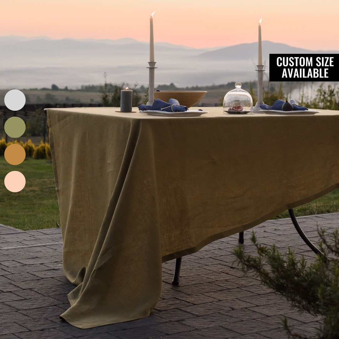 Linen Table Linens - Custom Size Table Cloth Light Olive Green ...